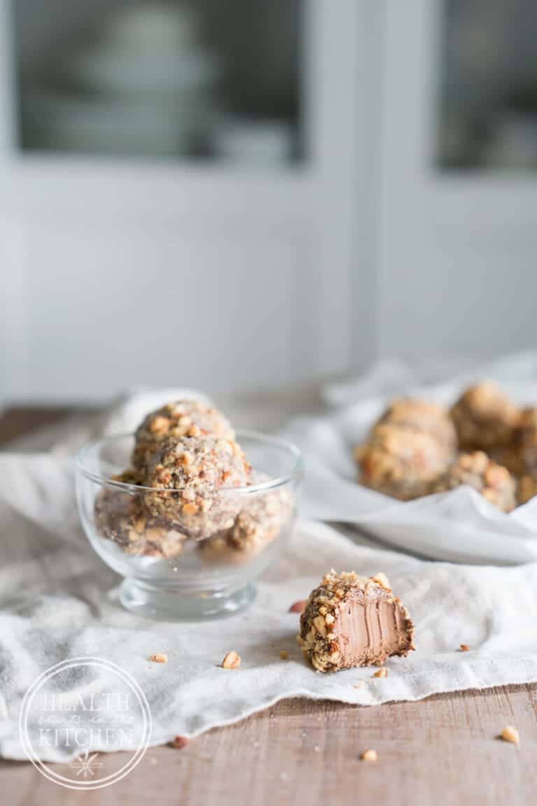 Keto Salted Almond Bourbon Truffle Fat Bombs – Health Starts in the Kitchen