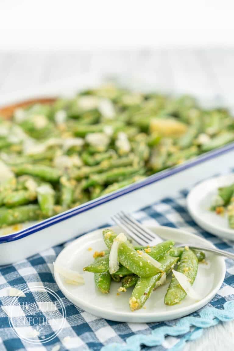 Parmesan Garlic Roasted Sugar Snap Peas – Health Starts in the Kitchen