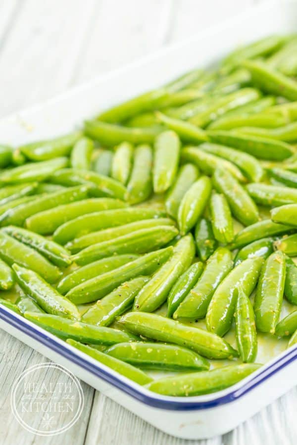 Parmesan Garlic Roasted Sugar Snap Peas – Health Starts in the Kitchen
