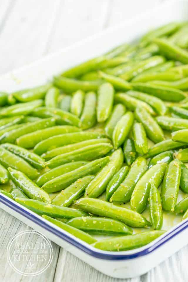 Parmesan Garlic Roasted Sugar Snap Peas – Health Starts in the Kitchen
