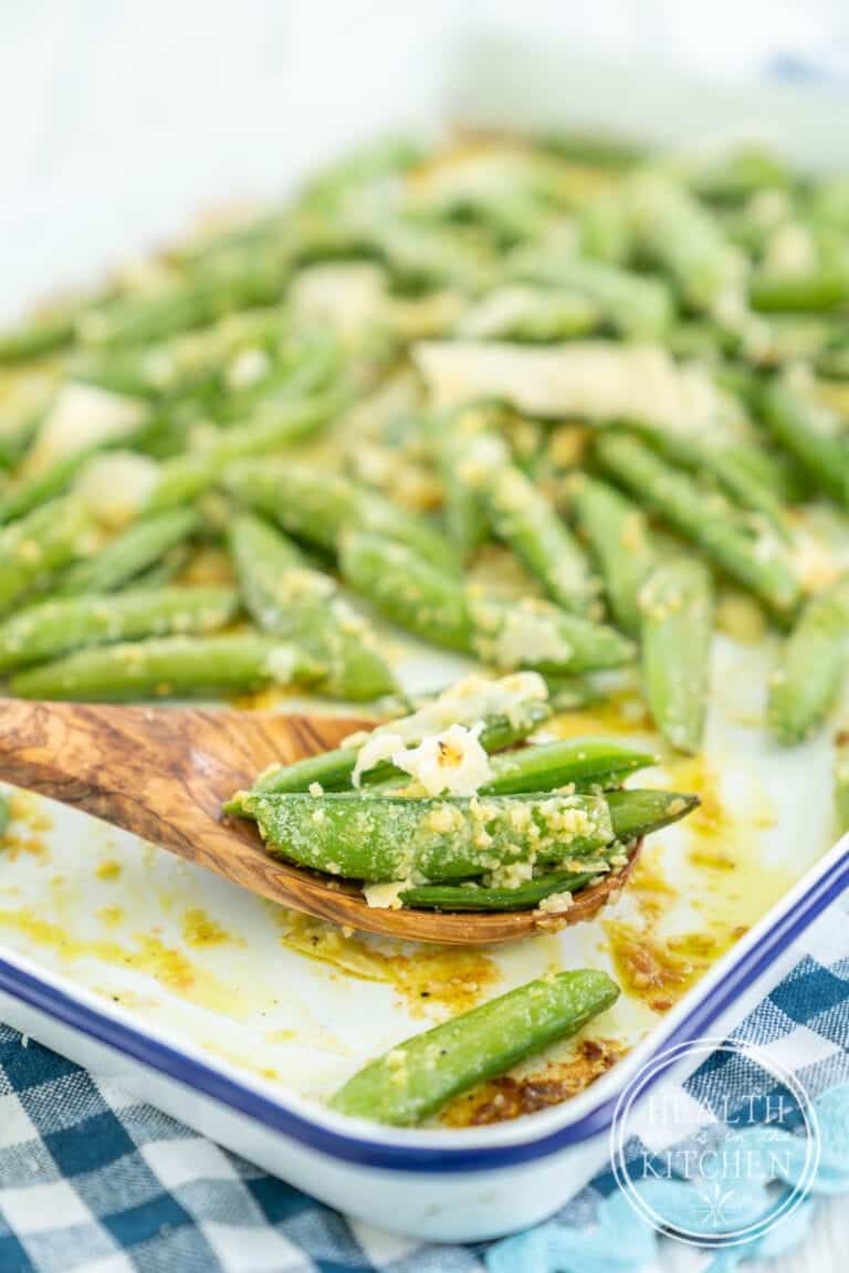 Parmesan Garlic Roasted Sugar Snap Peas – Health Starts in the Kitchen