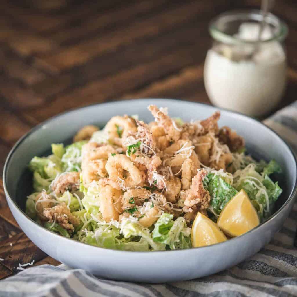 Calamari Caesar Salad {Grain-Free & Gluten-Free} – Health Starts in the ...