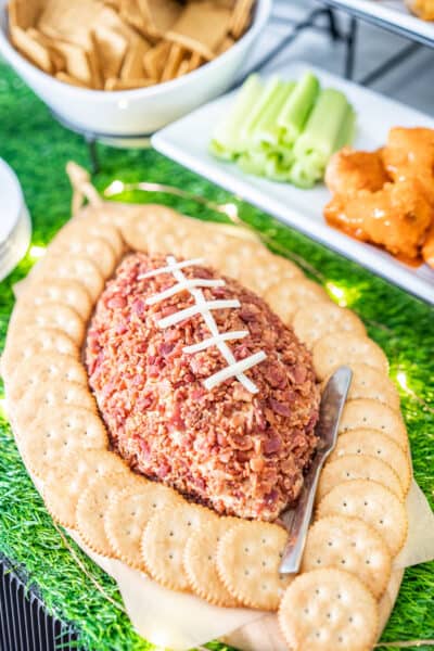BBQ Bacon Cheese Ball Recipe + How to Make an Easy Snack Stadium ...