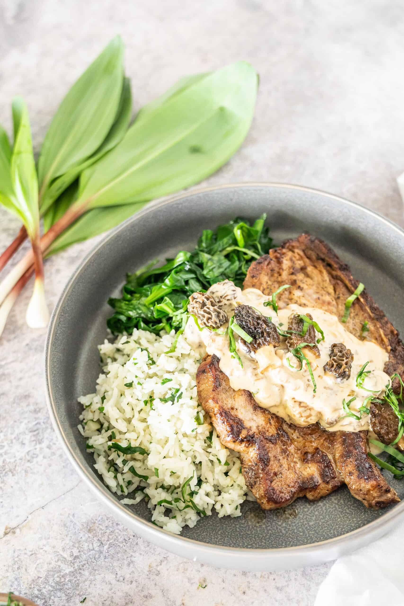Pork Chops with Morel Ramp Cream Sauce – Health Starts in the Kitchen